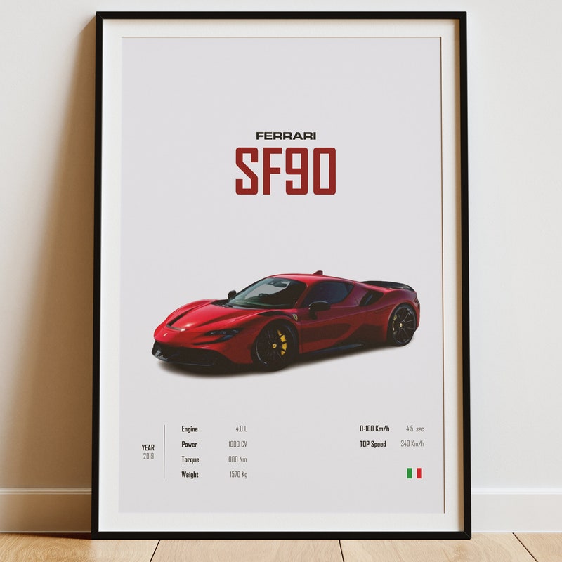 Ferrari Sf90 Poster - Etsy