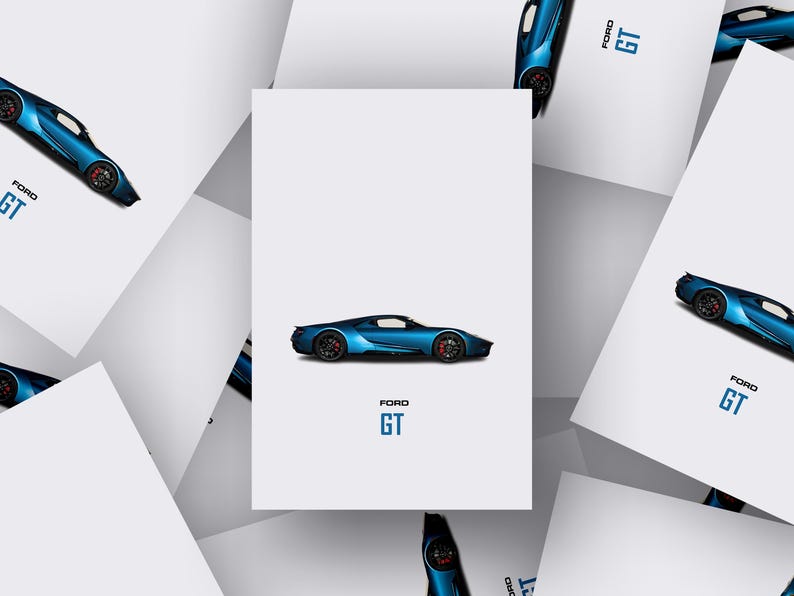 Ford GT Poster GT Prints Ford Posters Car Prints Car Wall Art Car ...
