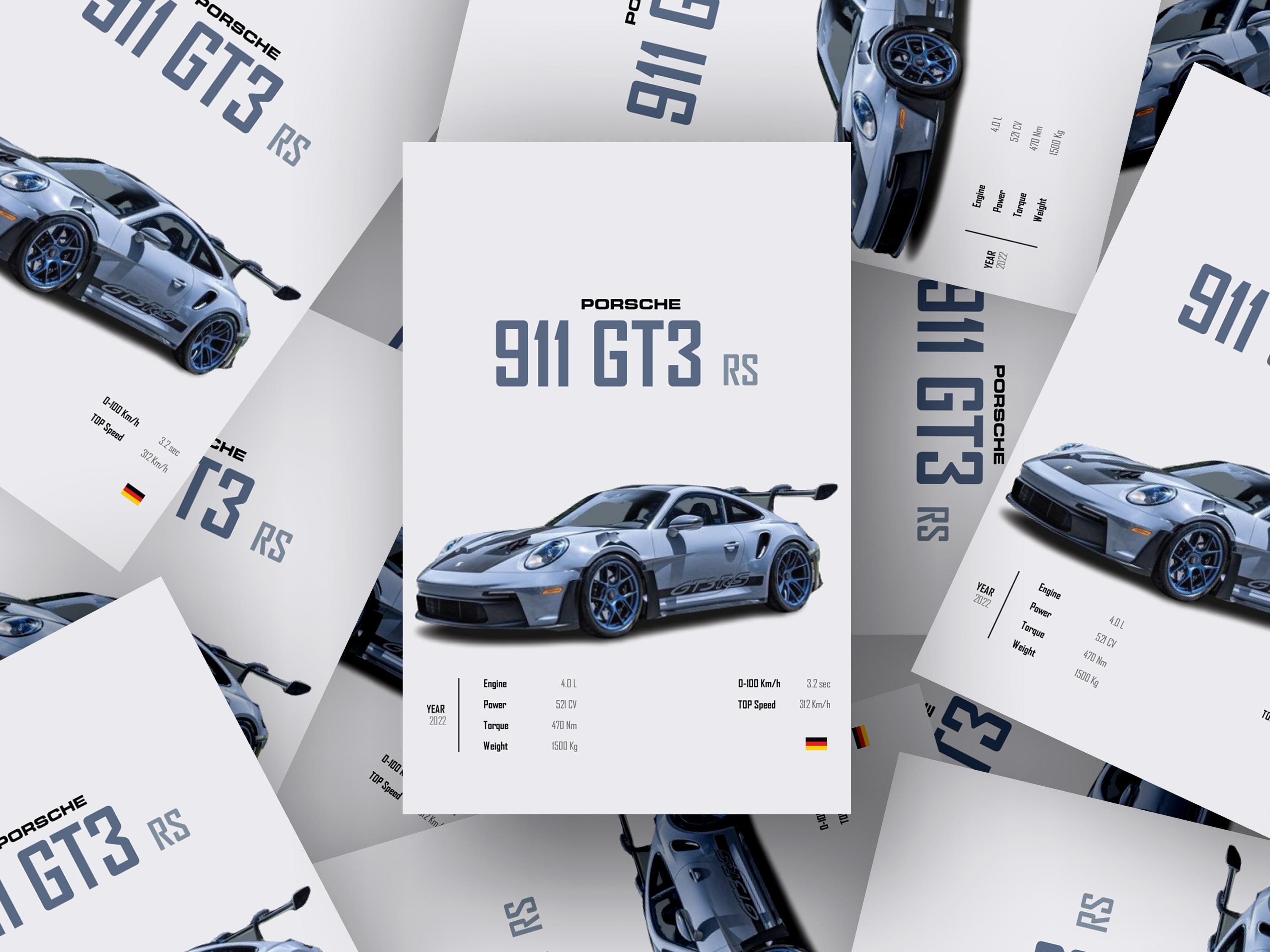 Porsche 911 GT3 RS Poster, Porsche 992 GT3 RS Print, Car Print, Car ...