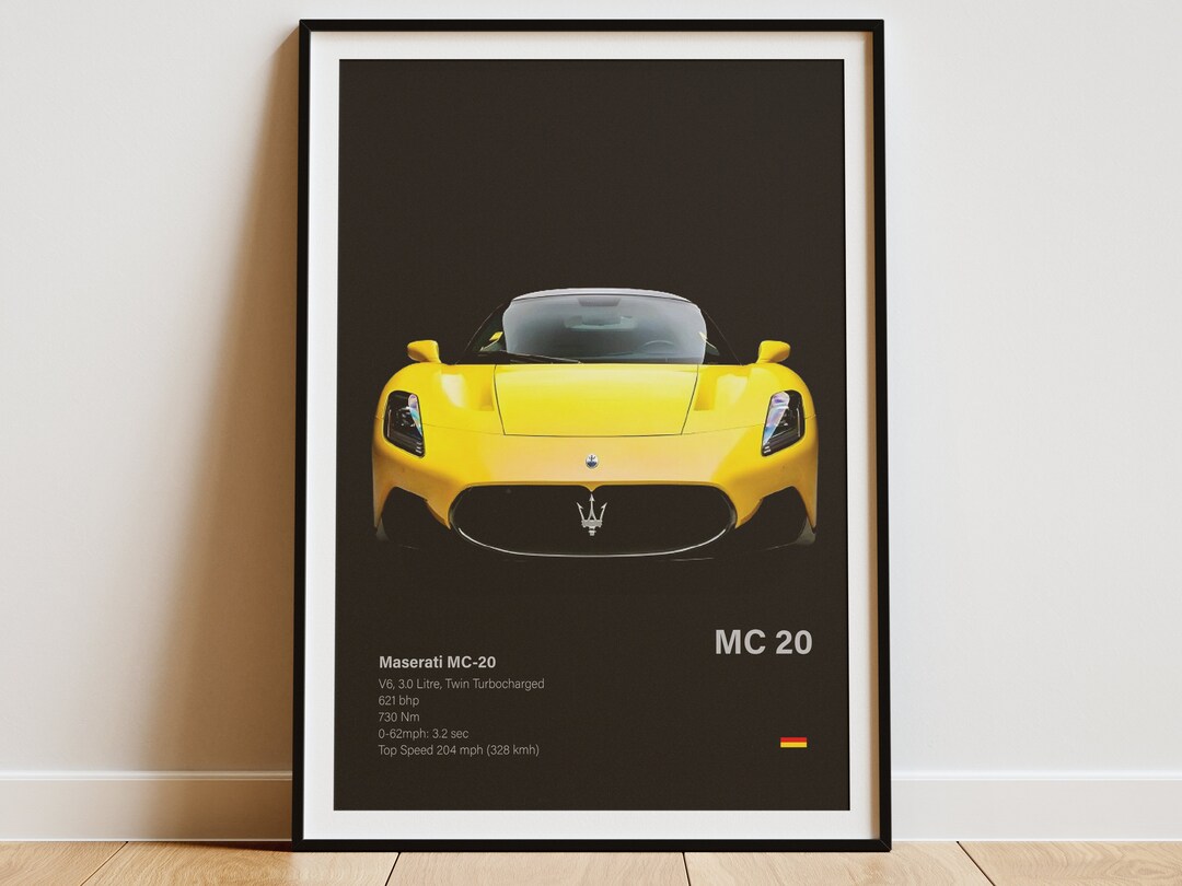 Maserati MC20 Poster - MC20 Prints - Maserati Posters - Car Prints ...