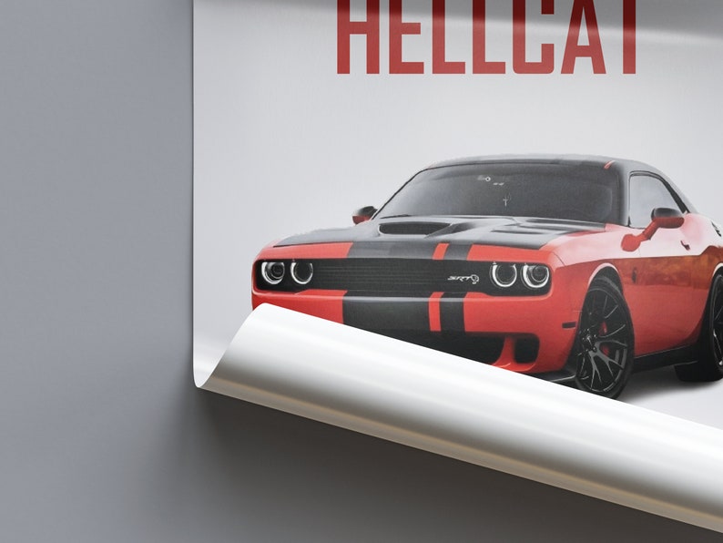 Dodge Challenger SRT Hellcat Poster - Hellcat Prints - Dodge Posters ...