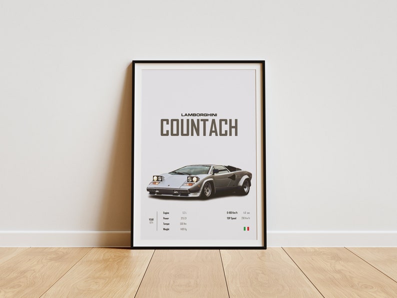 Lamborghini Countach Poster - Countach Print - Car Print - Car Wall Art ...