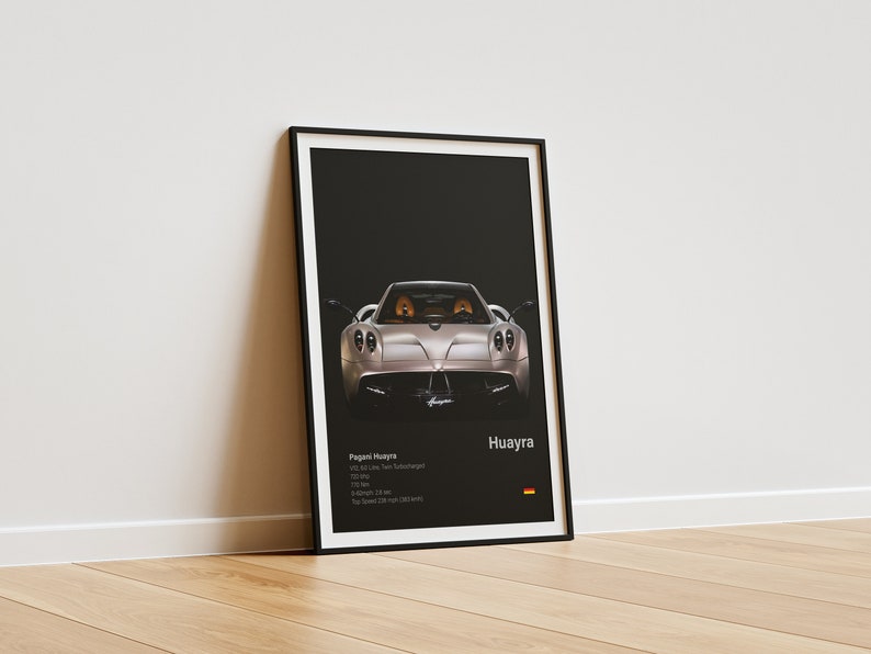 Pagani Huayra Poster Huayra Prints Pagani Posters Car Prints Car Wall ...