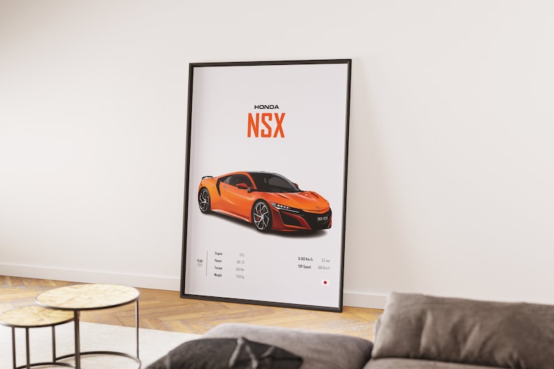 Honda NSX Poster - NSX Prints - Honda Posters - Car Prints - Car Wall Art - Car Poster Digital ...