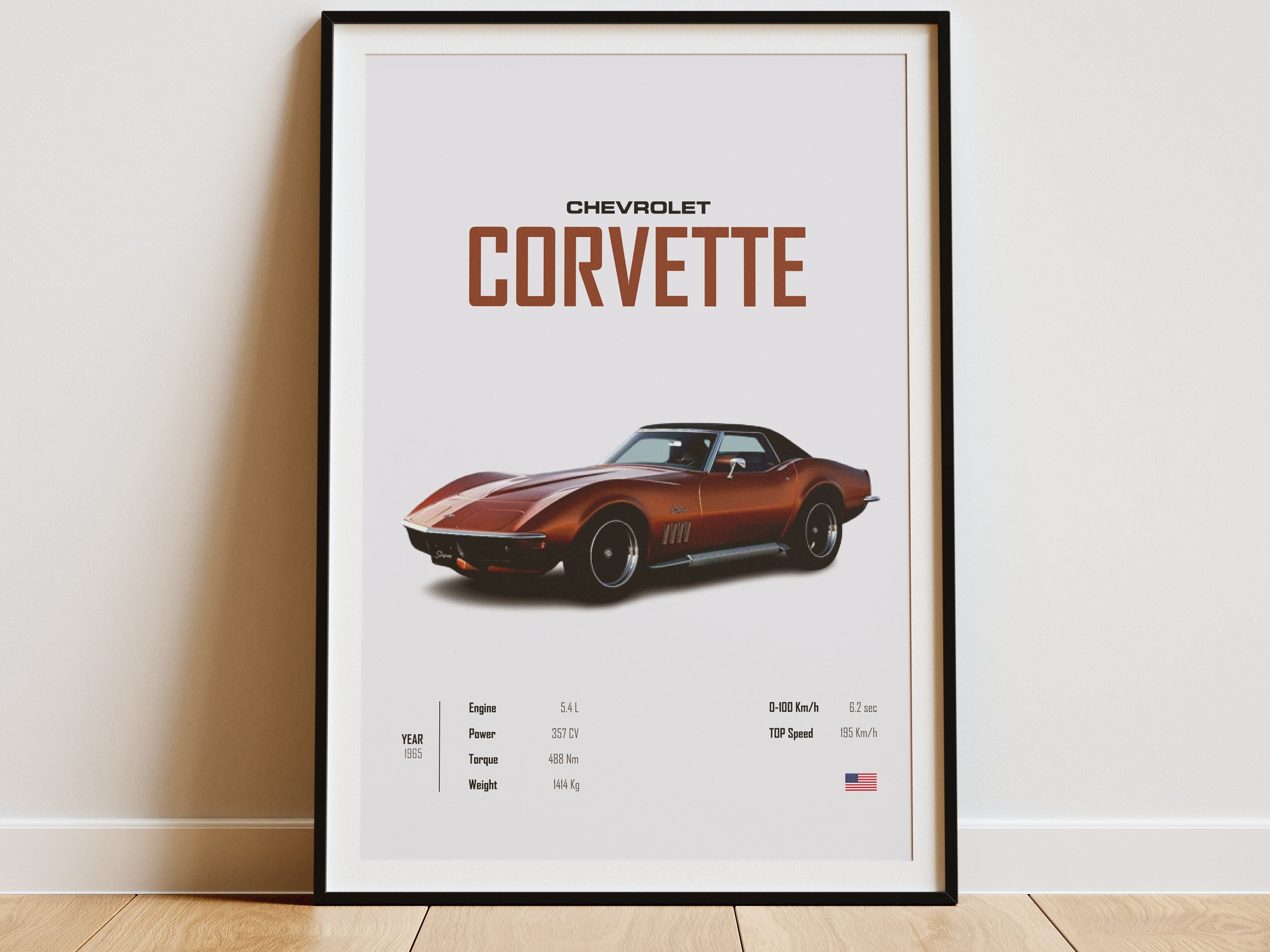Chevrolet Corvette Poster - Corvette Stingray Prints - Classic Car ...