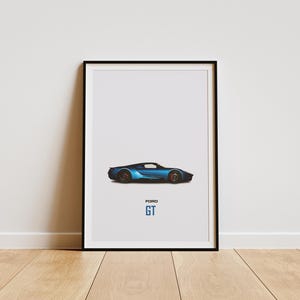 Ford GT Poster GT Prints Ford Posters Car Prints Car Wall Art Car ...