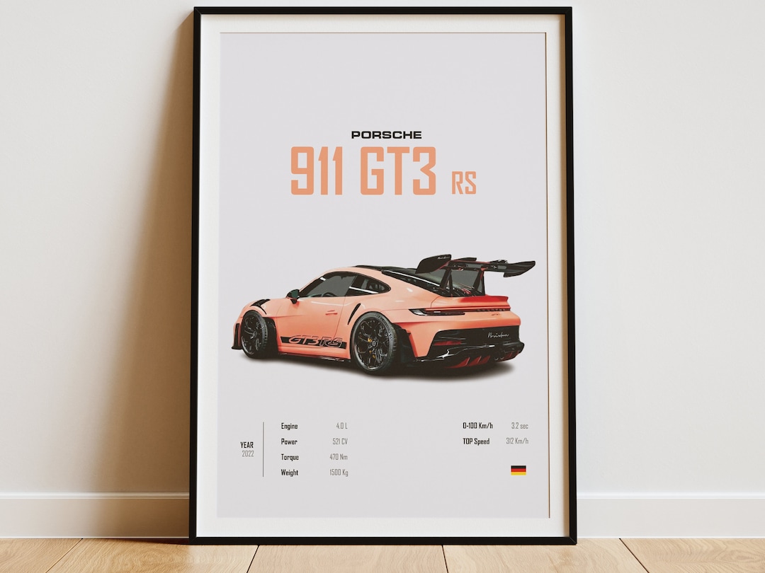 Porsche 911 GT3 RS Poster, Porsche 992 GT3 RS Print, Car Print, Car ...