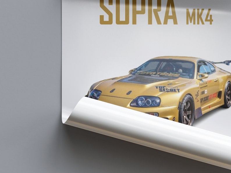 Toyota Supra MK4 Poster Supra Prints Toyota Posters Car Prints Car Wall ...