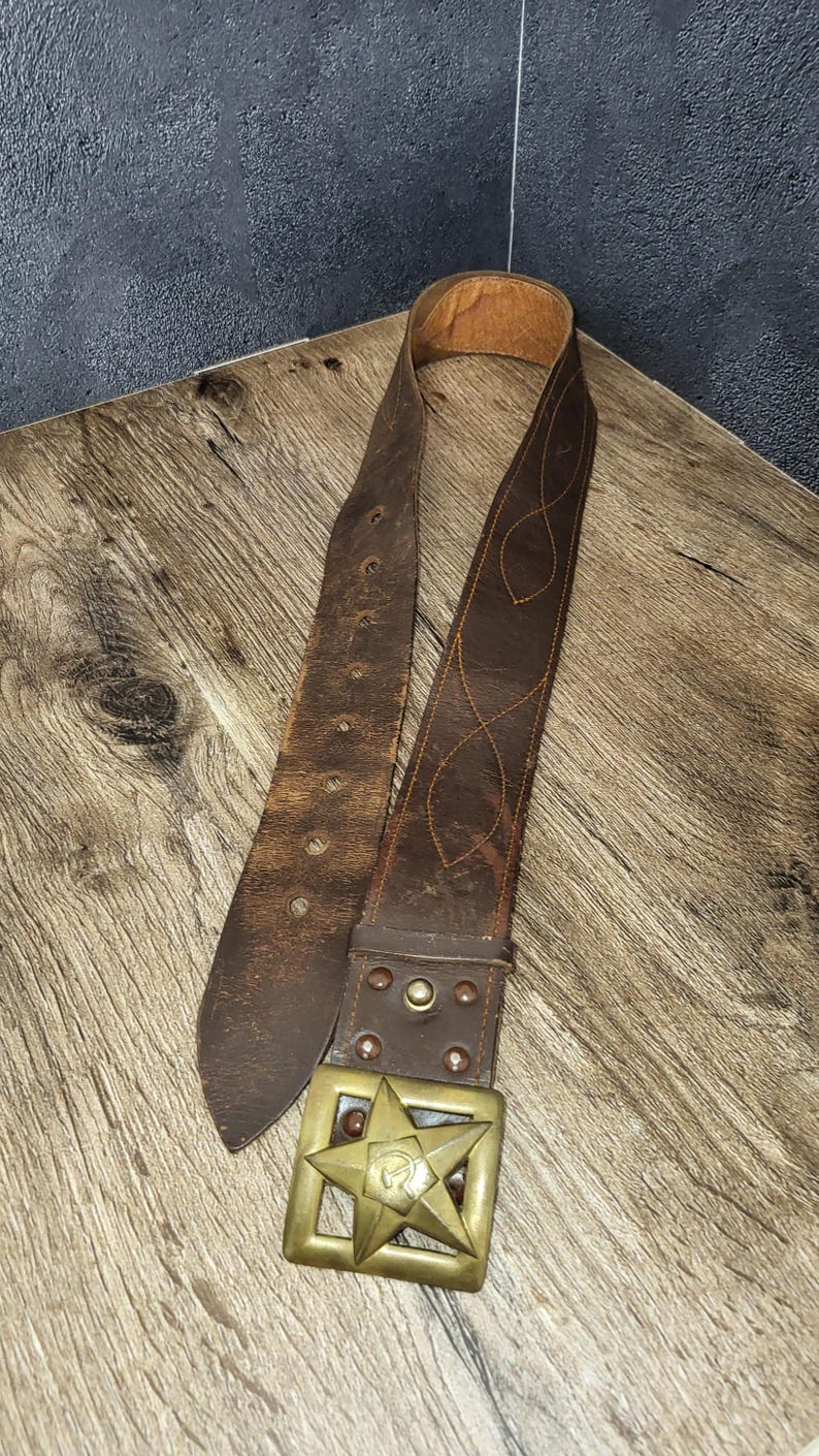 WW2 Military Rare Leather Belt Red Army USSR - Etsy