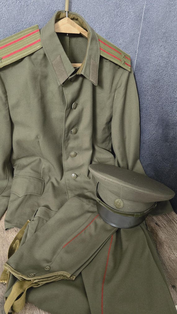 Original military khaki field uniform with cap Red Ar… - Gem
