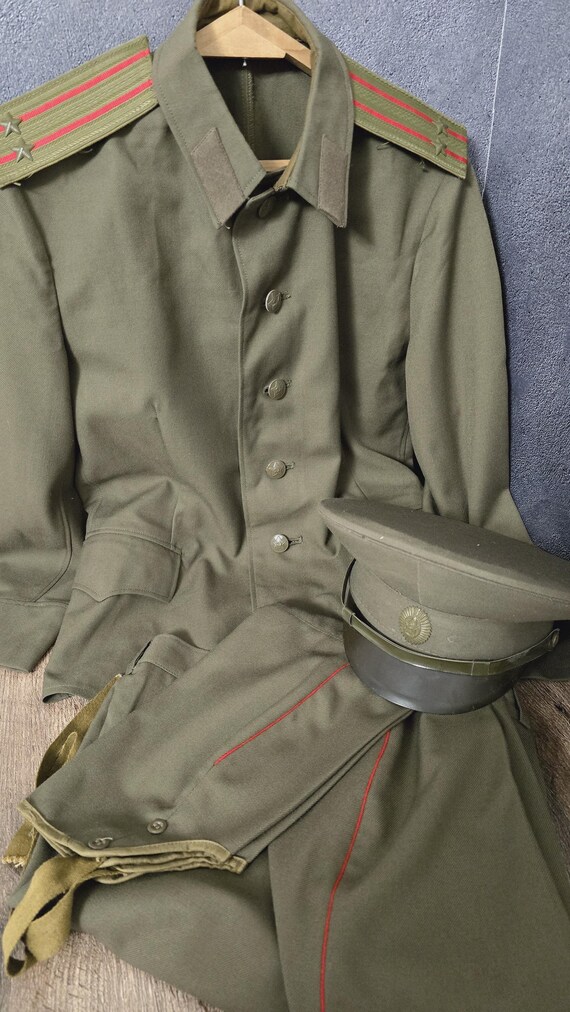 Original military khaki field uniform with cap Red Ar… - Gem