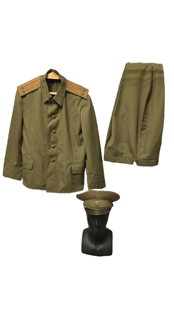 Original military khaki field uniform with cap Red Ar… - Gem