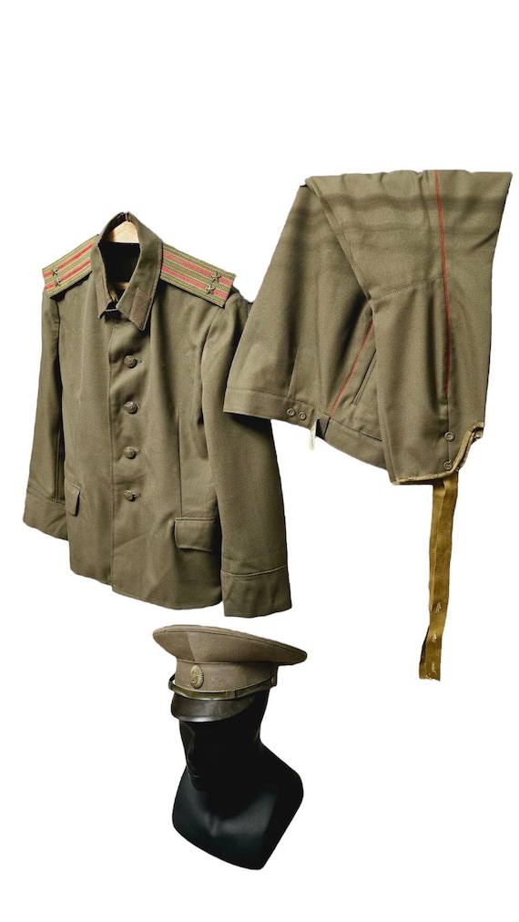 Original military khaki field uniform with cap Red Ar… - Gem