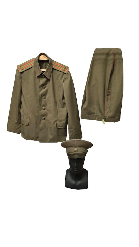 Original military khaki field uniform with cap Red Ar… - Gem