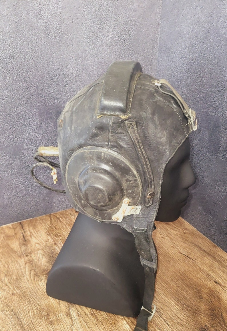 Vintage Original Leather Pilot Helmet USSR Air Force - Etsy