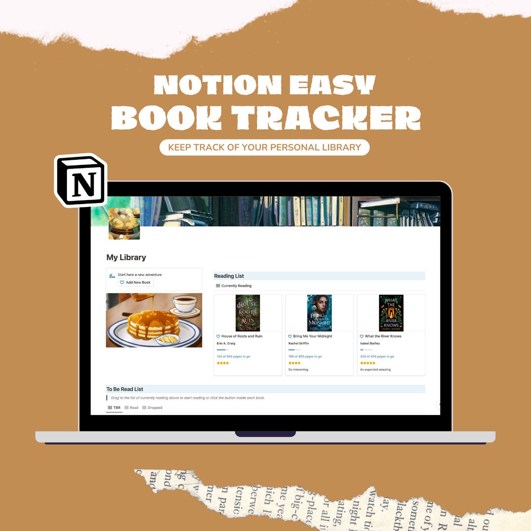 Book Tracker Notion Template, Notion Reading Tracker, Aesthetic Cute Notion Template, Student ...