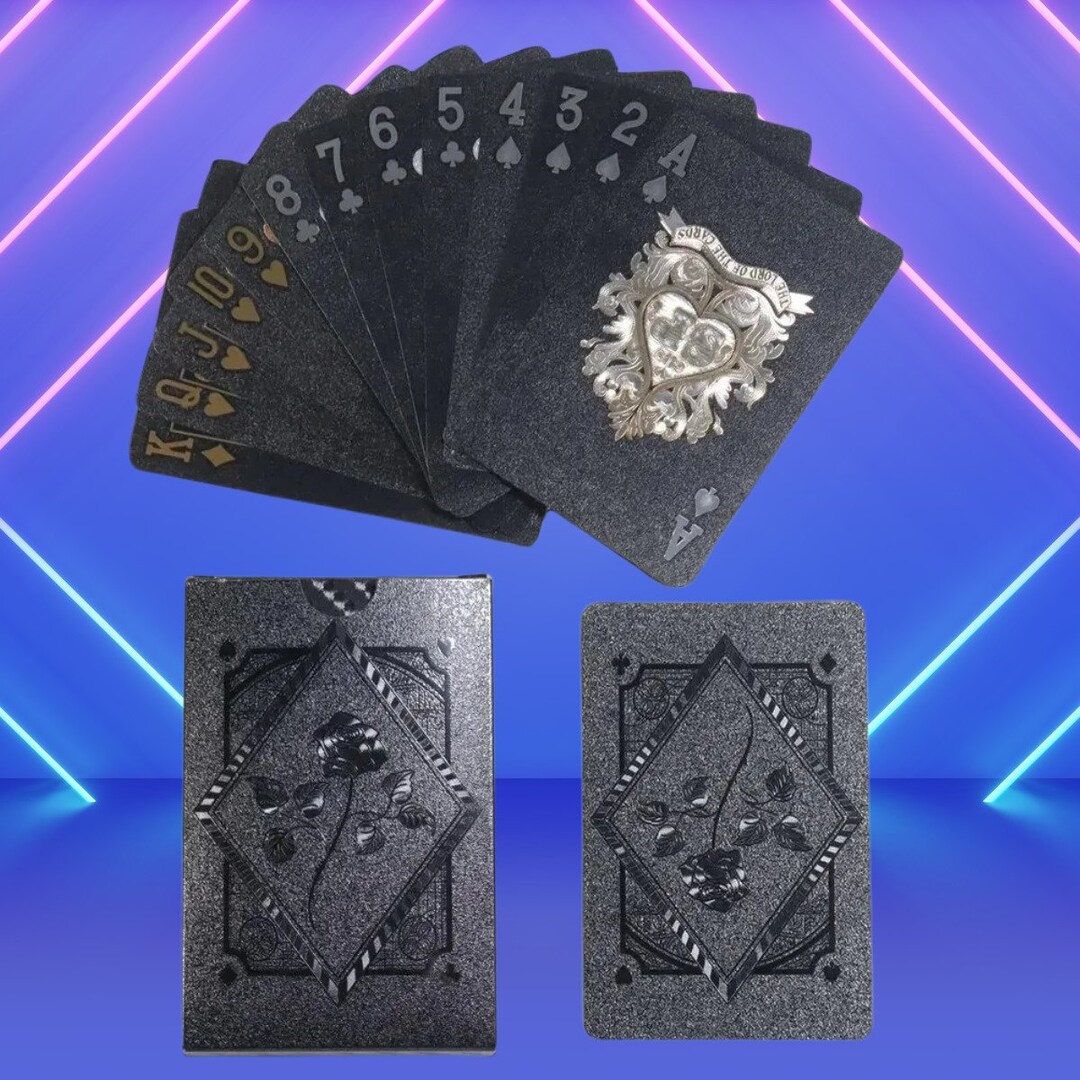 Black Gold Rose Playing Card Game Group Waterproof Poker Suit Magic ...
