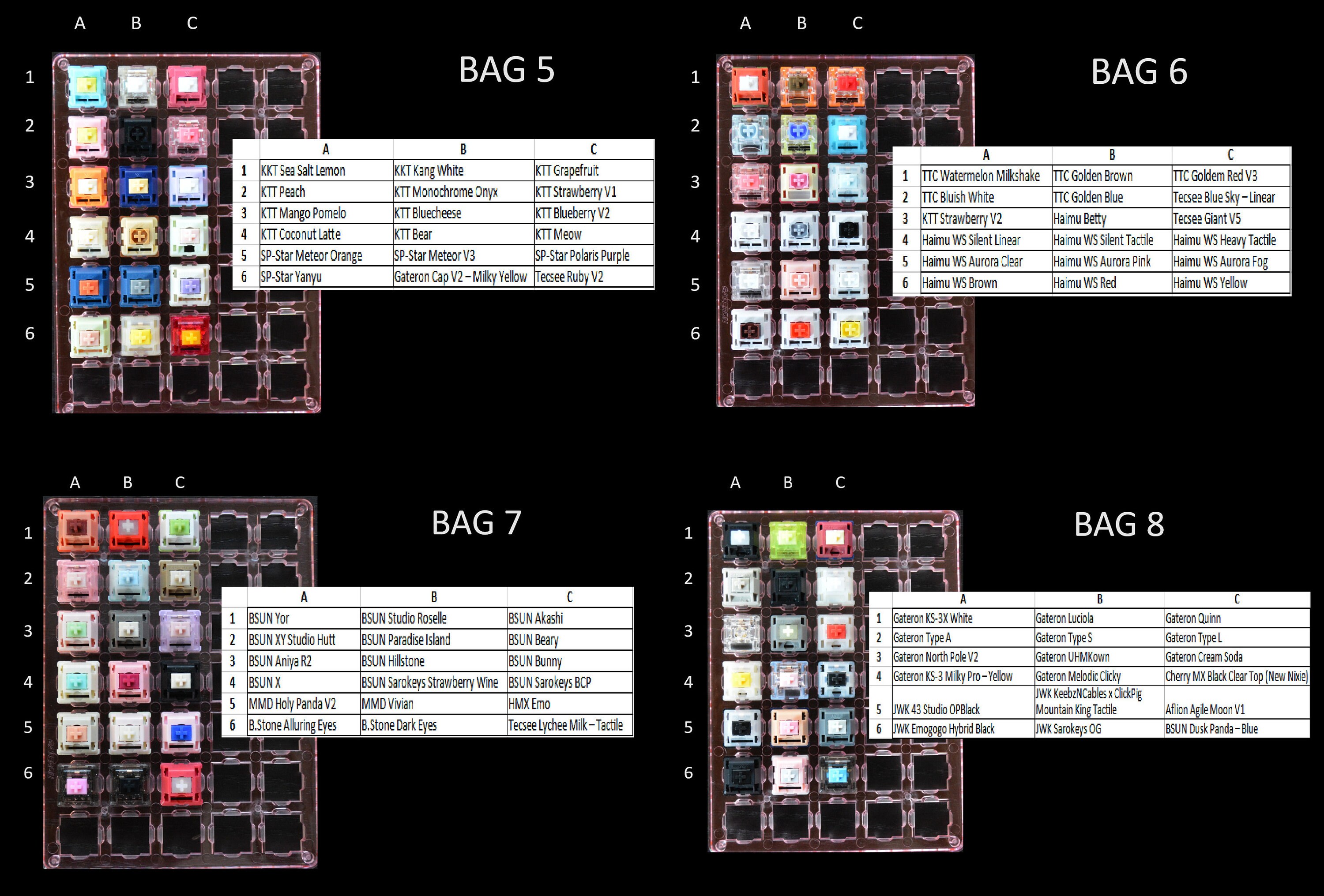 192 Switches Keyboard Switch Sample Pack - Etsy