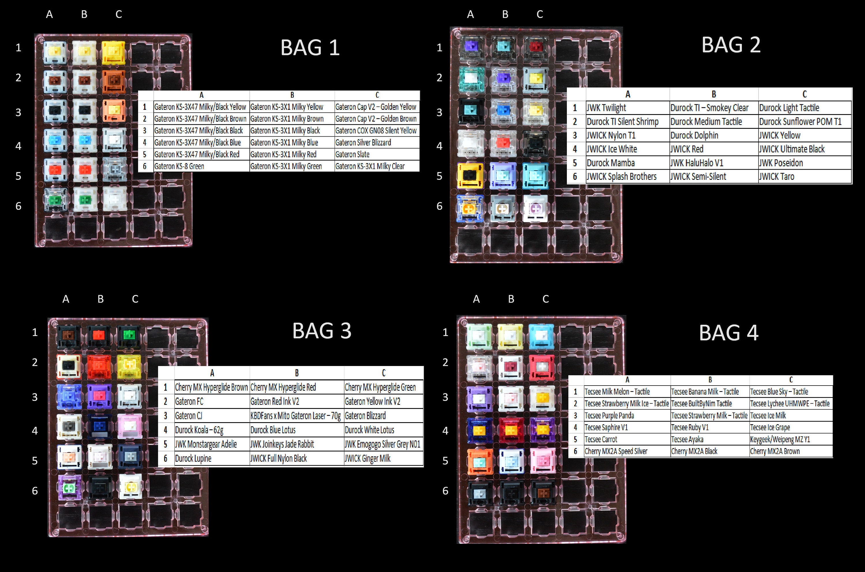 192 Switches Keyboard Switch Sample Pack - Etsy