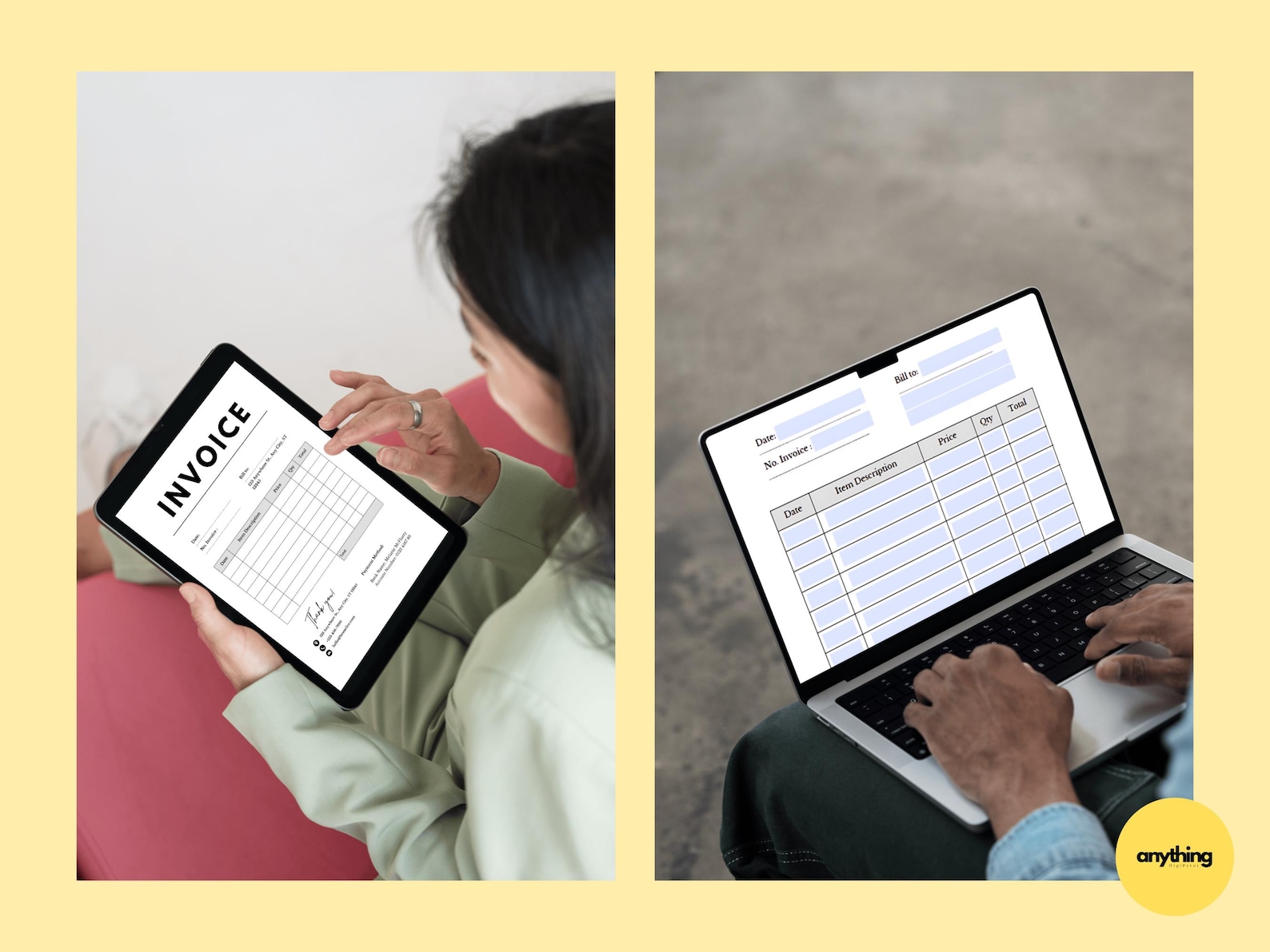 Simple Printable Invoice Fillable Invoice Form PDF Invoice Template ...