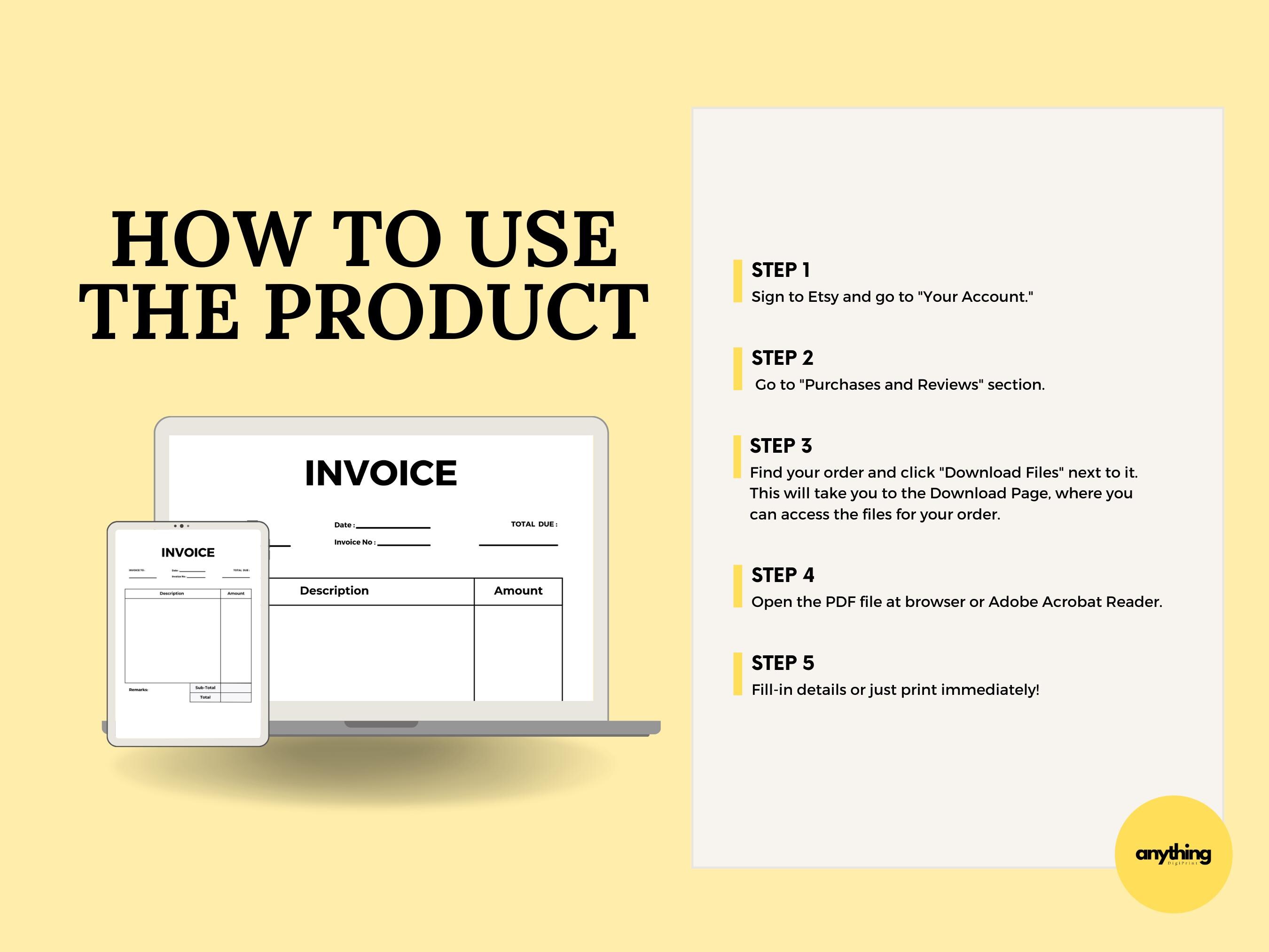 Printable Invoice Template Pdf Form Invoice Printable Simple Easy Print ...