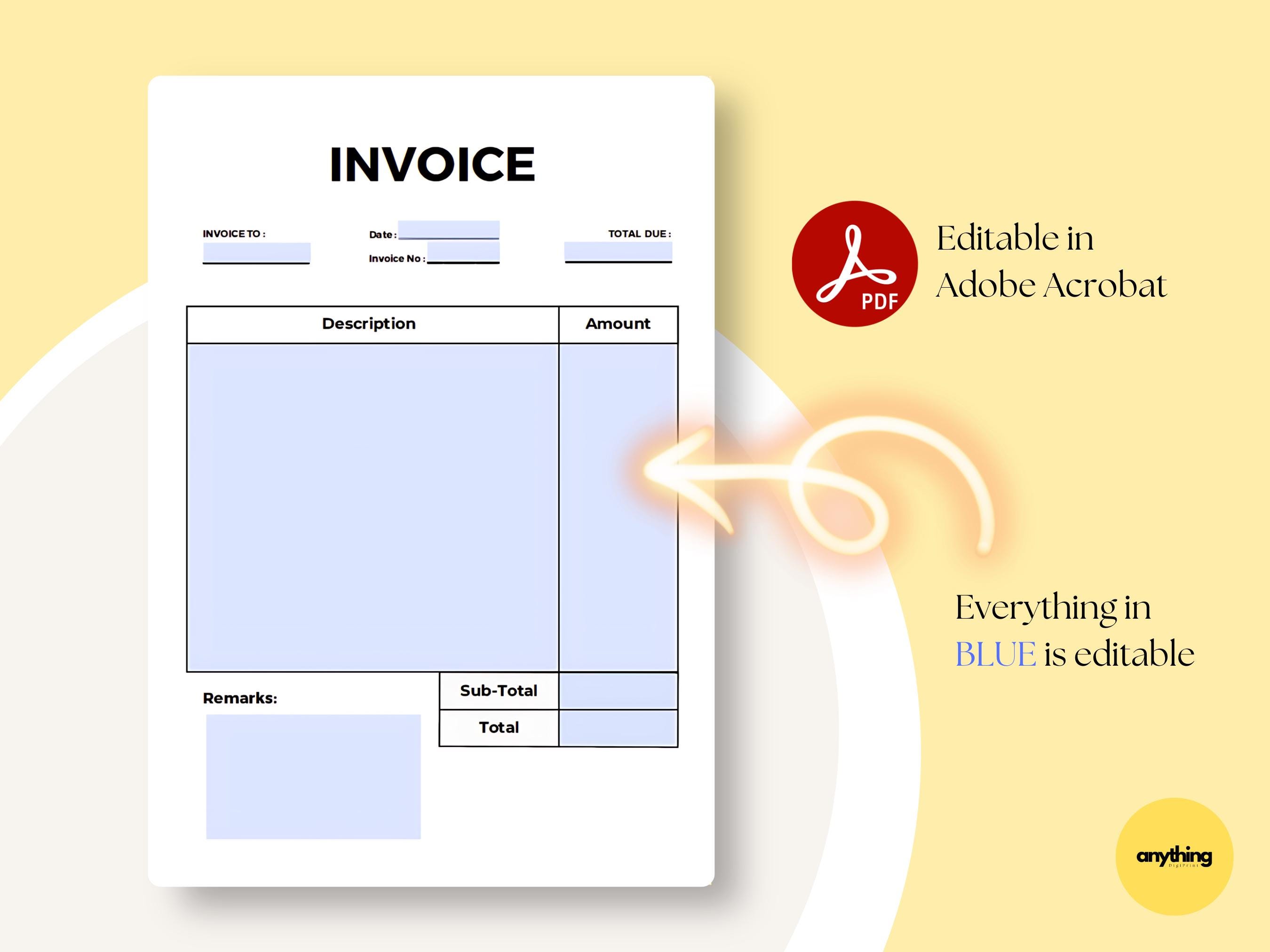 Printable Invoice Template Pdf Form Invoice Printable Simple Easy Print ...