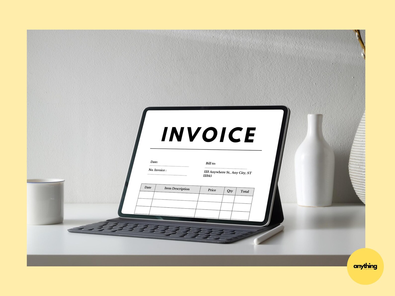 Simple Printable Invoice Fillable Invoice Form PDF Invoice Template ...