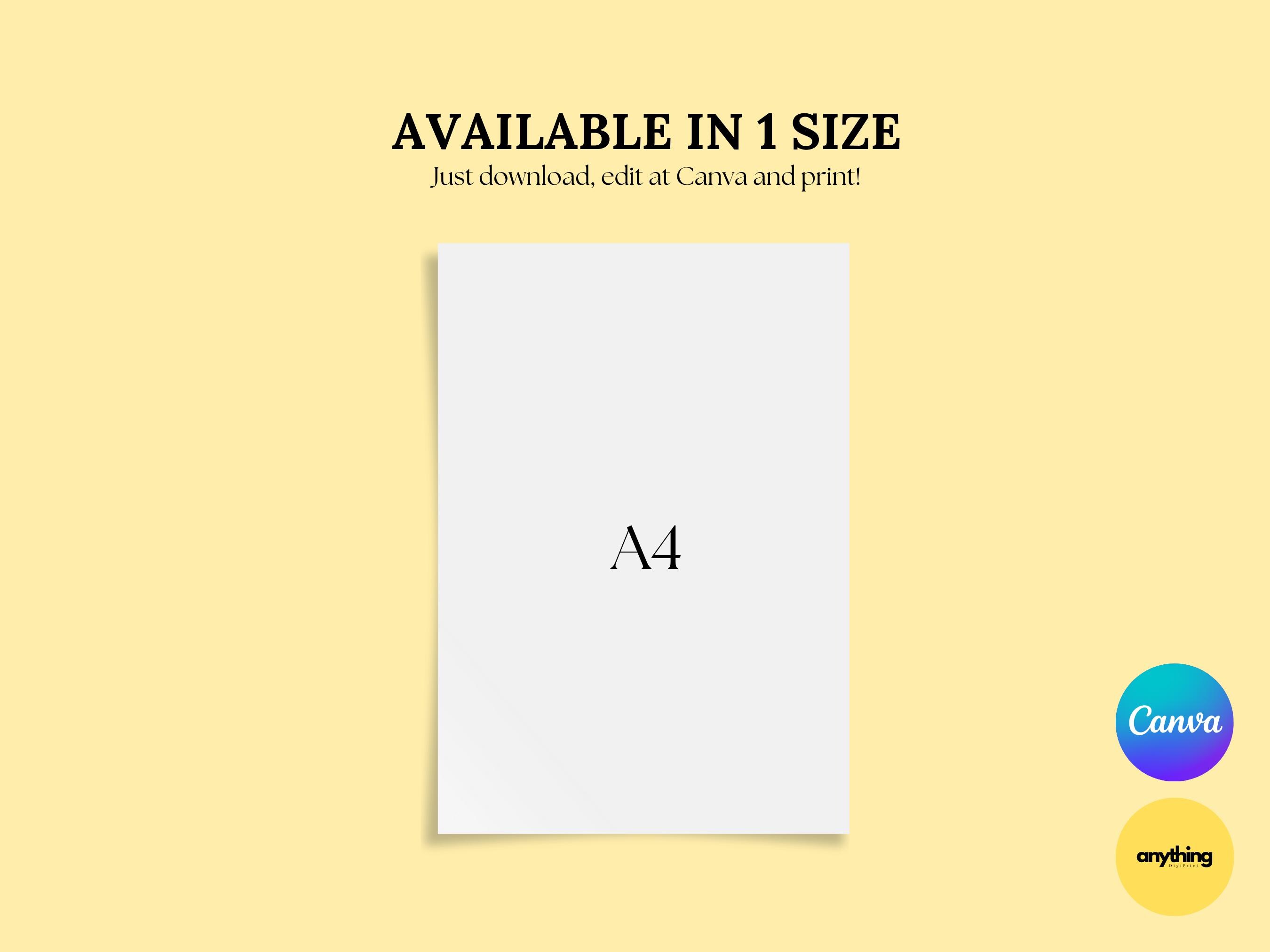 A4 Template Invoice A4 Custom Invoice A4 Printable Invoice A4 ...