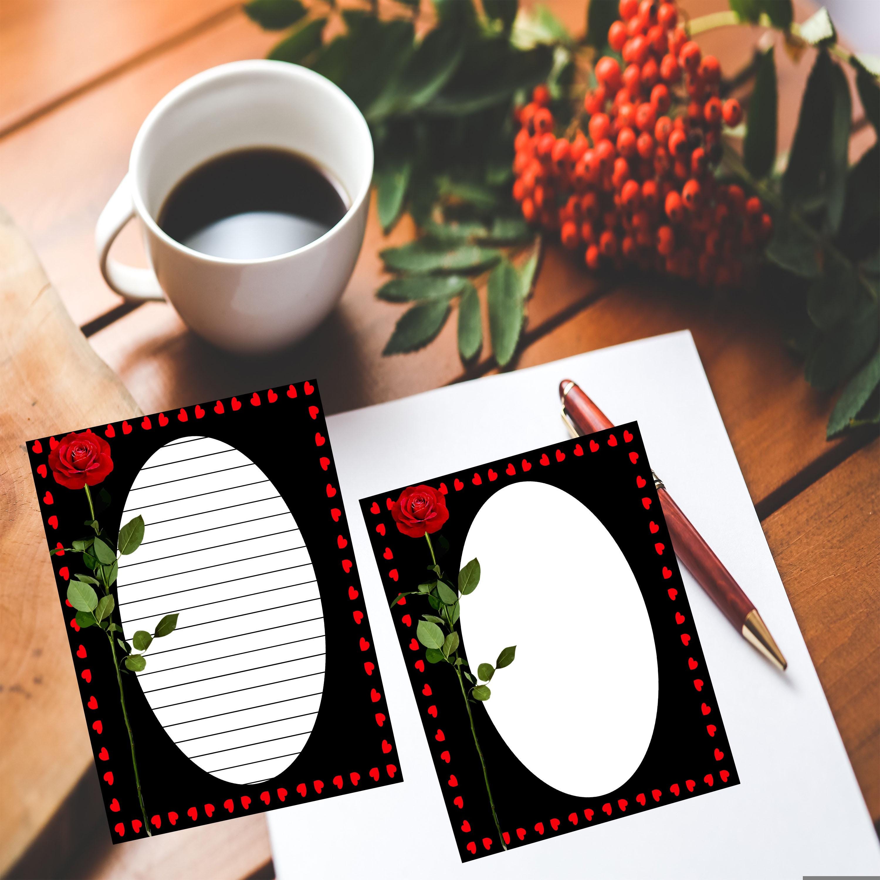 Floral and Heart Printable Stationery Letter Writitng Paper - Etsy
