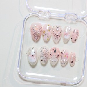 Wedding Nails ,cute Nails Hand Painted Nail,custom Press on Nails,3d ...