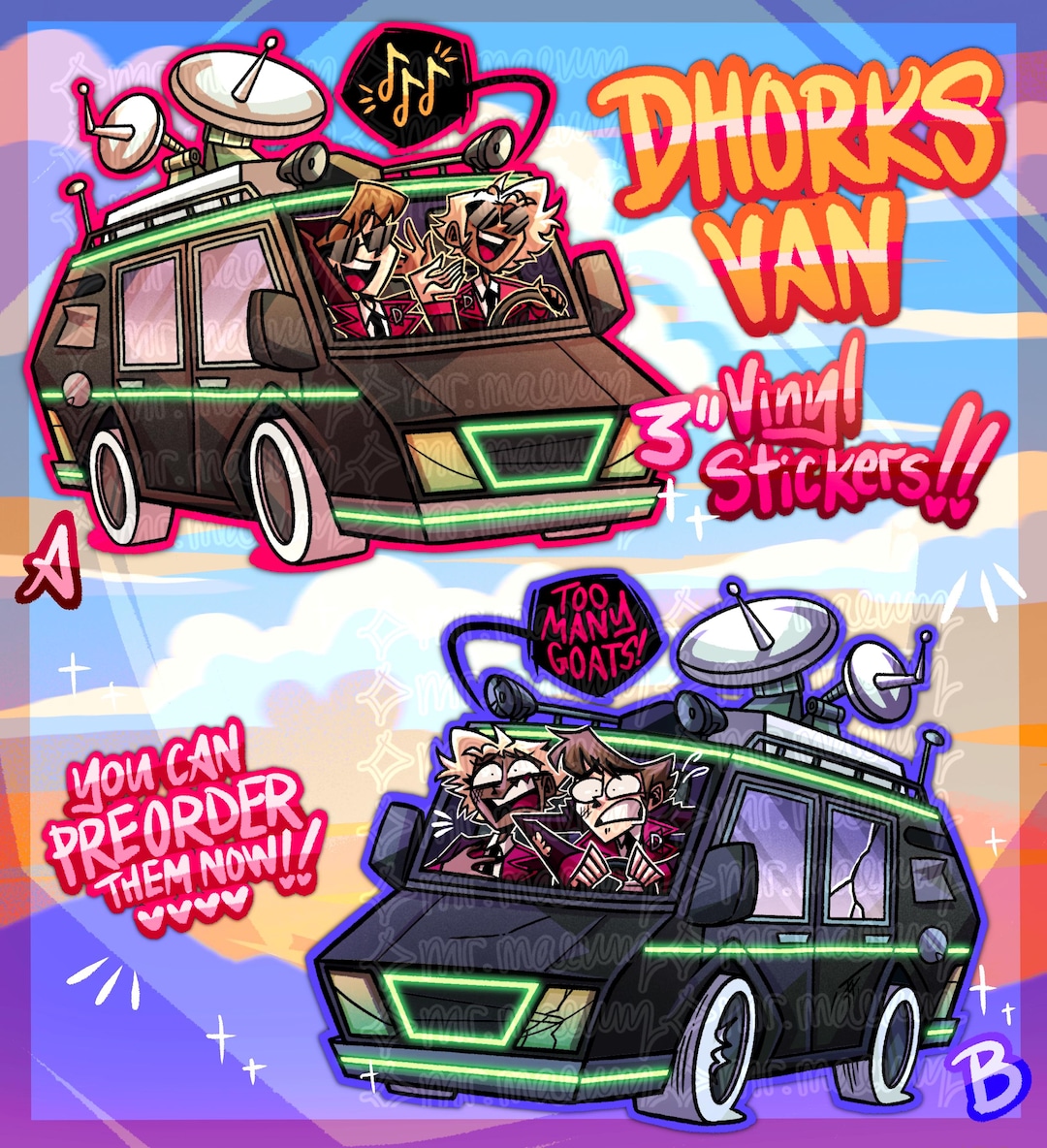 STICKERS | DHORKS VAN Helluva Boss Agent 1 & 2 Vinyl Stickers - Etsy