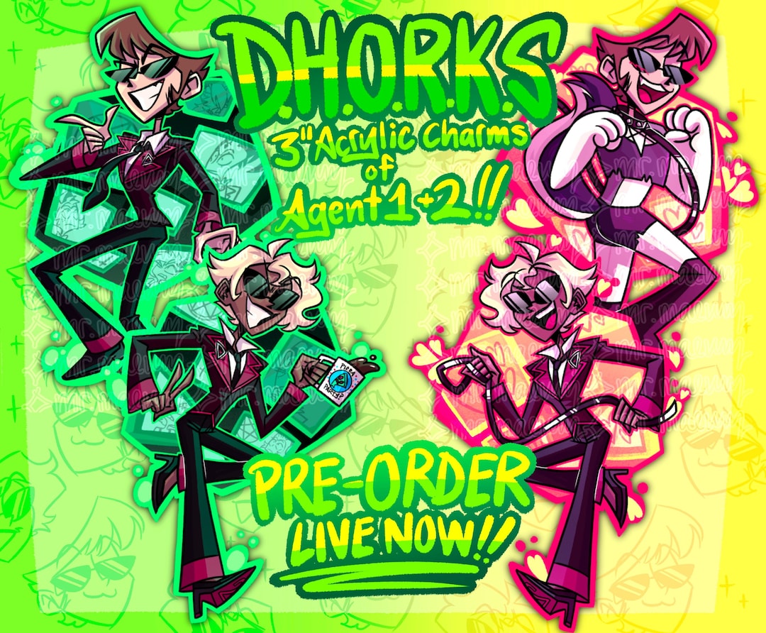 CHARMS | Helluva Boss Agent 1 & 2 Double Sided Acrylic Charms - Etsy