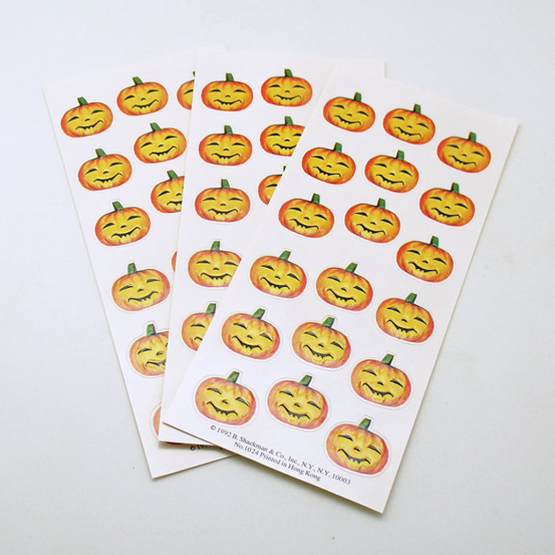 Vintage Halloween Stickers Pumpkins Jack O' Lanterns Halloween ...