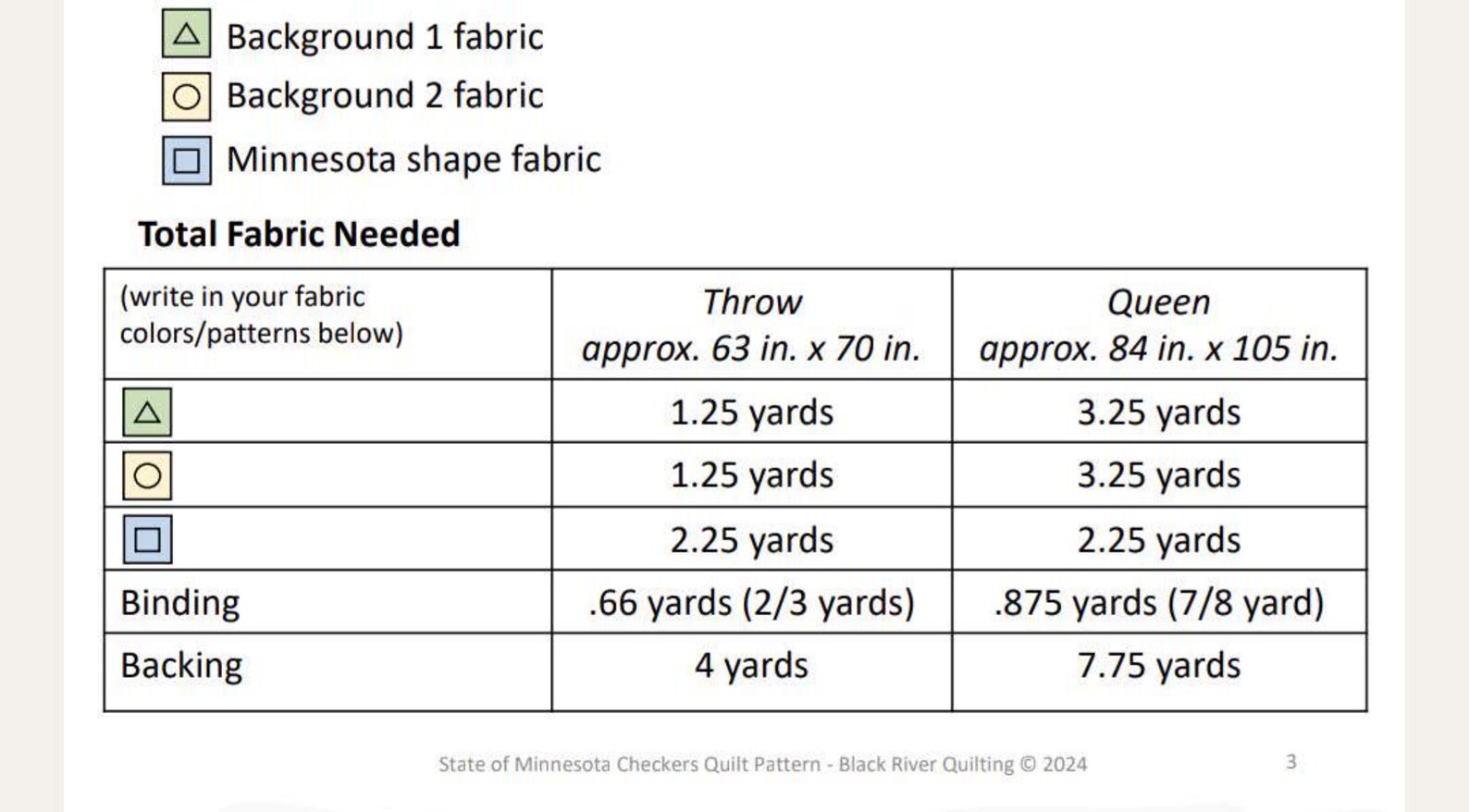 State of Minnesota Checkers Quilt Pattern, PDF Digital Quilt Pattern ...