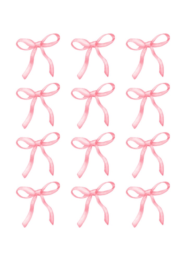 Light Pink Watercolor Bows Download File for 5x7 Print - Etsy