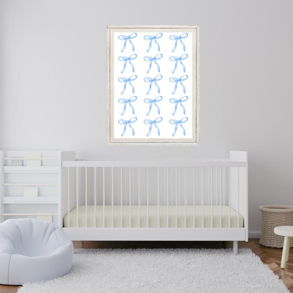 Light Blue Watercolor Bows Download File for 5x7 Print - Etsy