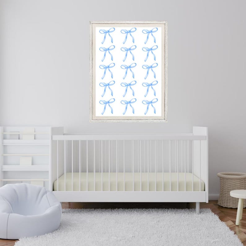 Light Blue Watercolor Bows Download File for 5x7 Print - Etsy