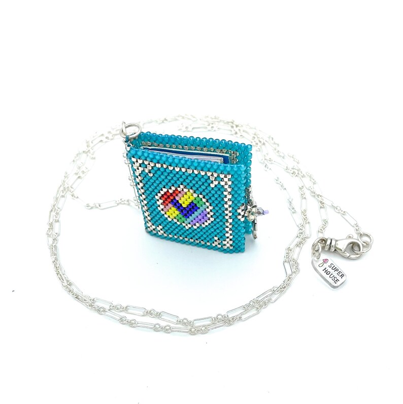 Miniature Beaded Journal Blank Book Necklace - Etsy