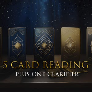 5 Card (plus One Clarifier) Tarot Card Reading, 6 Cards Total, Fortune ...