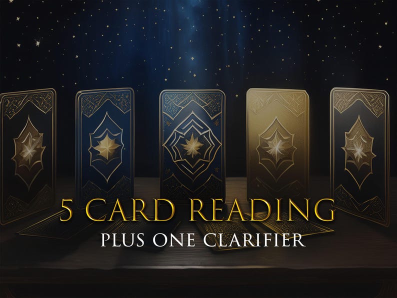 5 Card (plus One Clarifier) Tarot Card Reading, 6 Cards Total, Fortune ...