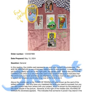 5 Card (plus One Clarifier) Tarot Card Reading, 6 Cards Total, Fortune ...