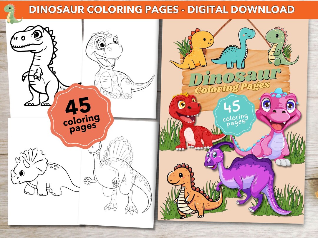 45 Easy Dinosaur Coloring Pages | Coloring for Small Kids ...