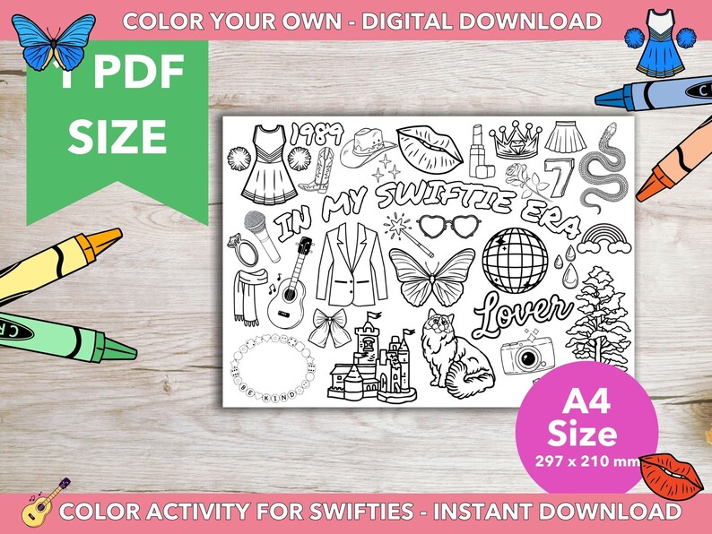 In My Swiftie Era Coloring Page | Printable Activity for Swifties ...