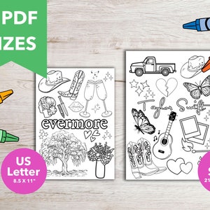 Swiftie Eras Coloring Pages | Printable Taylor Coloring Book | Digital ...