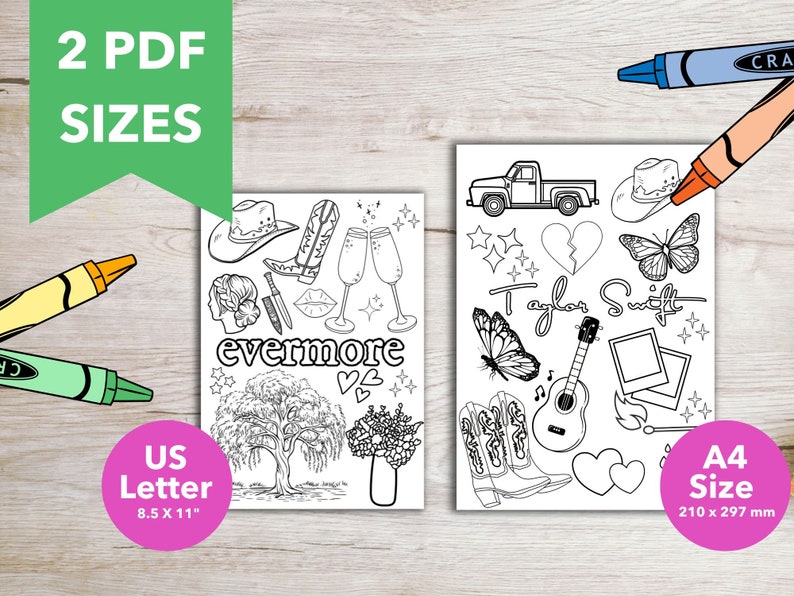 Swiftie Eras Coloring Pages Printable Taylor Coloring Book Digital ...