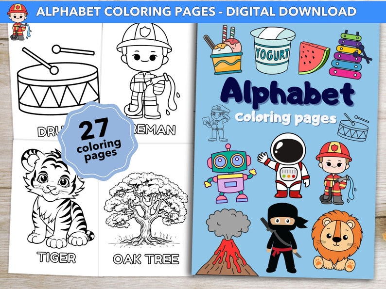 Alphabet Coloring Pages | Easy Coloring for Small Kids | Preschoolers ...