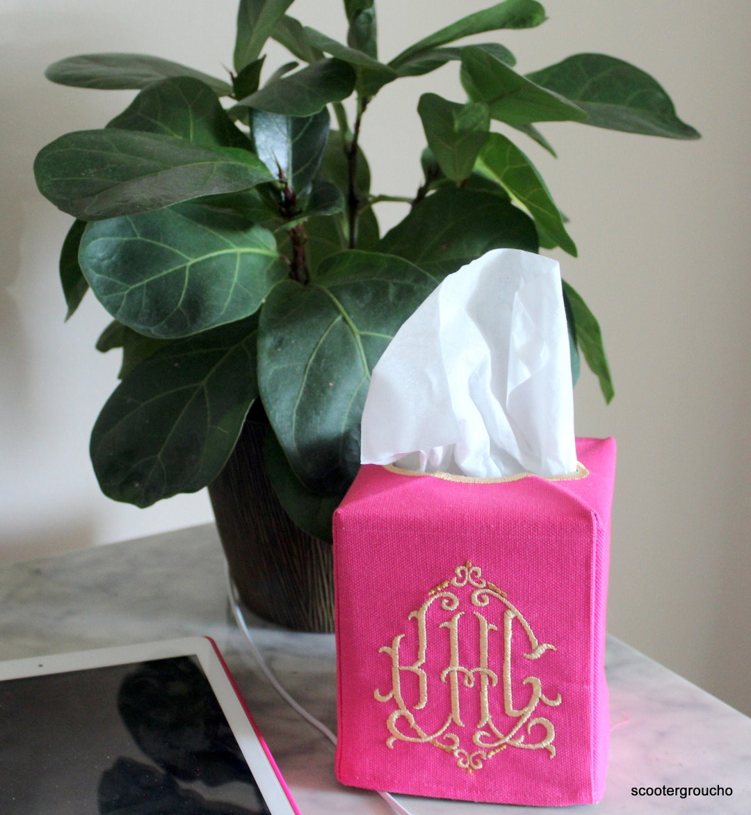 Custom Personalized Monogram Tissue Box Cover- Always Free Shipping- No ...