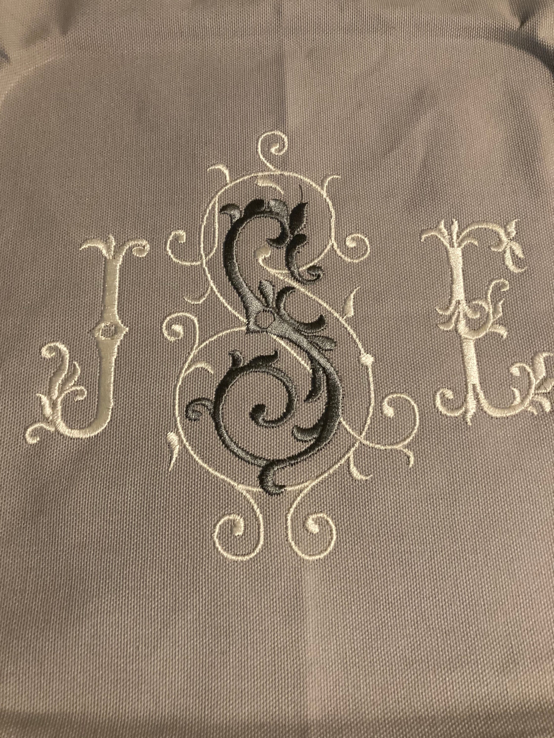 Custom Large Embroidered Monogram Pillow 16 by 12 | Etsy