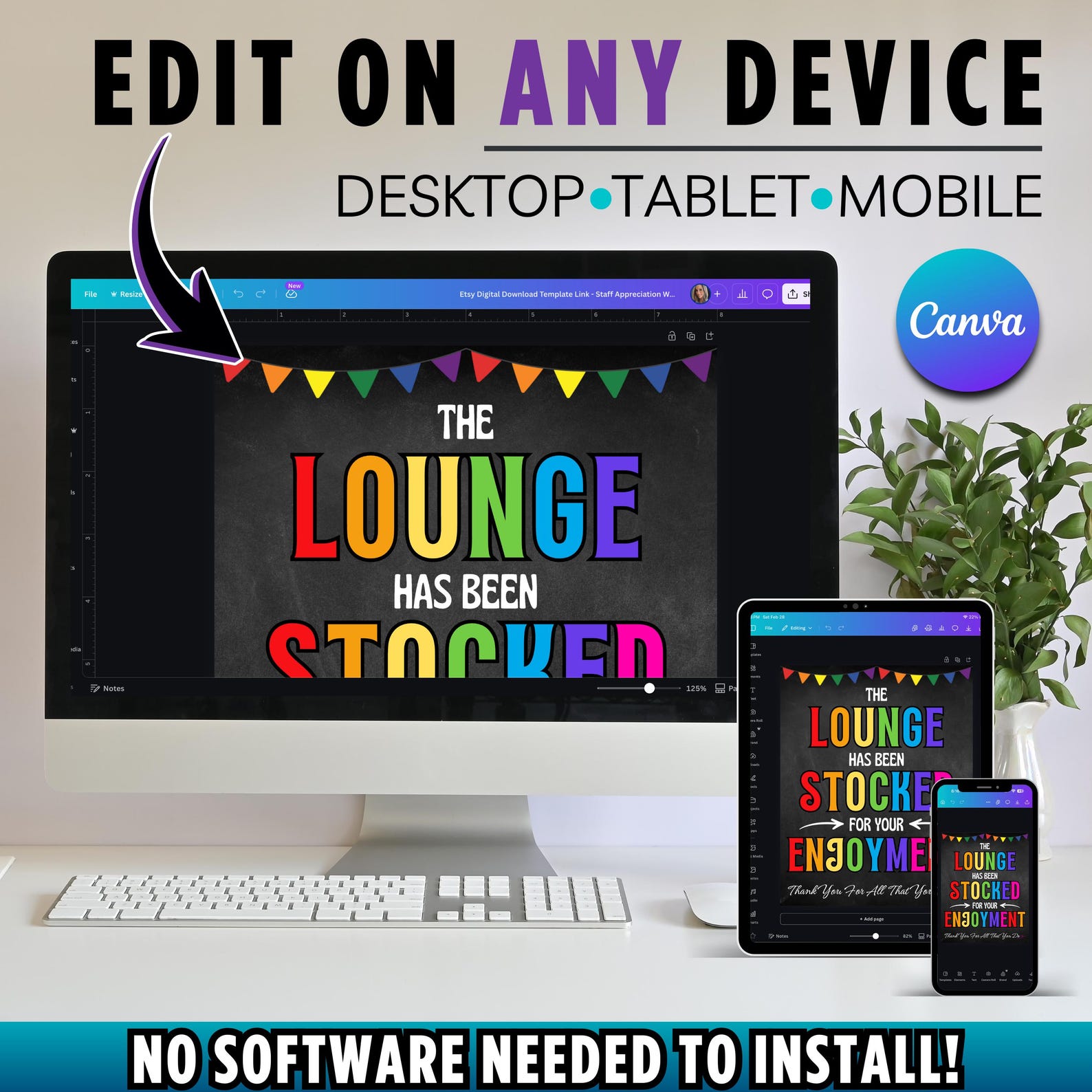 Teacher & Staff Appreciation Lounge Restocked Sign Printable | 8x10 ...