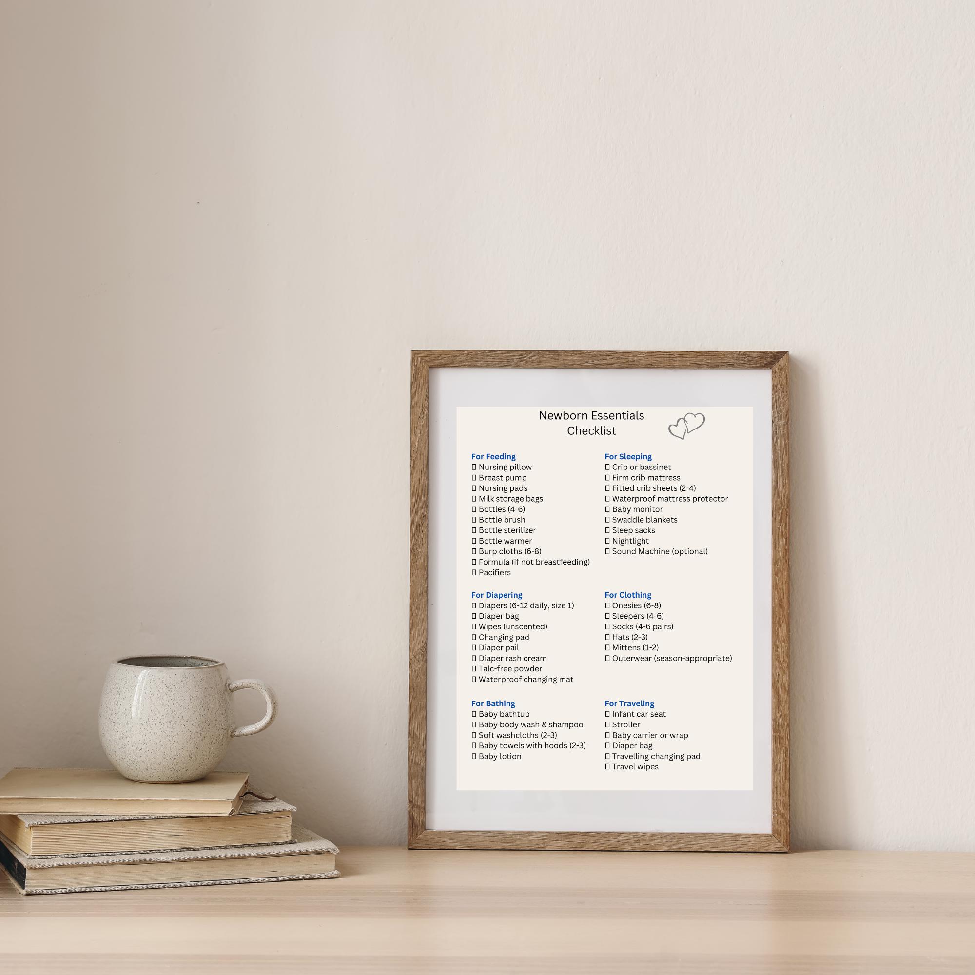 Complete Newborn Essentials Checklist Editable, Baby Checklist ...